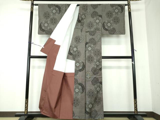 平和屋着物○本場大島紬 9マルキ 正倉院花文 正絹 逸品 DAAQ3407ps