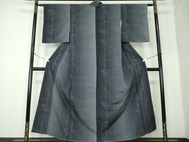 平和屋着物●結城紬　奥順　はたおり娘　花唐草間道　やまと誂製　正絹　逸品　未使用　DAAQ3429ps