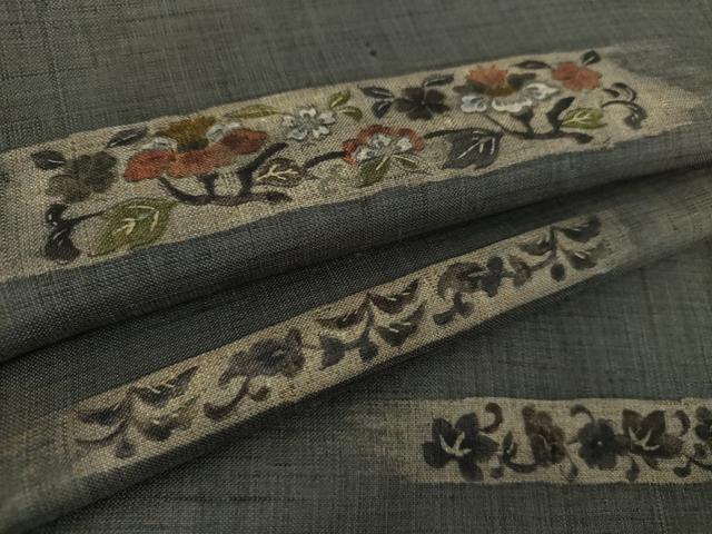 平和屋着物●上質な紬　更紗花文　金彩　正絹　逸品　DAAQ3484ps