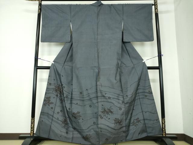 平和屋着物●本場大島紬　訪問着　9マルキ　舞桜　正絹　逸品　DAAQ3500ps