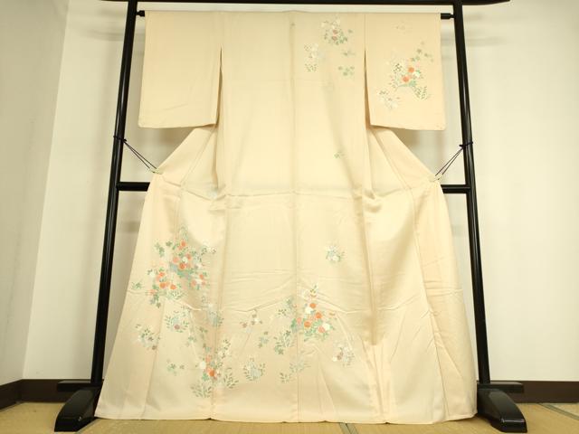 平和屋着物▽訪問着　単衣　籬花文　正絹　逸品　DAAQ3567az