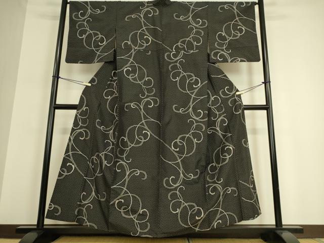 平和屋着物▽上質な紬　単衣　絣間道　正絹　逸品　DAAS0044az 平和屋着物▽上質な紬 単衣 絣間道 正絹 逸品 DAAS0044az