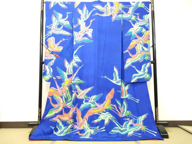 平和屋着物●お引きずり・お引き摺り・引き振袖　和装　結婚式　舞妓　芸妓　芸者　衣装　駒刺繍　飛鶴　逸品　DAAQ6444tw