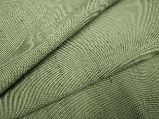 平和屋着物▽上質な紬　単衣　麹塵色　正絹　逸品　DAAQ7525du