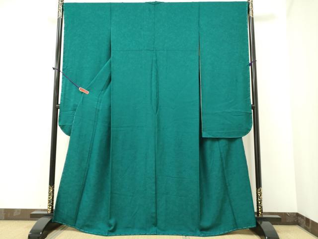 平和屋着物●豪華振袖　草花地紋　高麗納戸色　やまと誂製　正絹　逸品　DAAR0029yyy