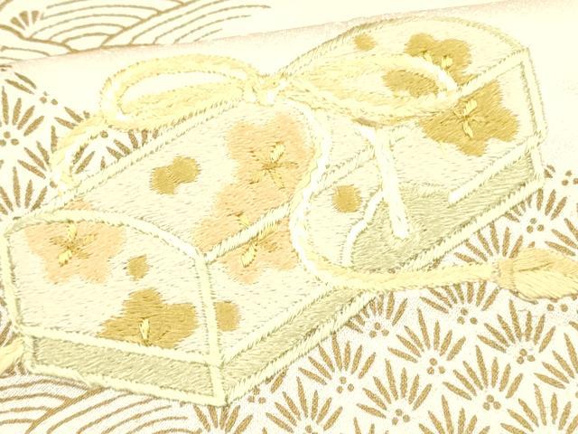 平和屋着物○訪問着 刺繍 貝桶文箱花文 金彩 正絹 逸品 DAAR0101yyy