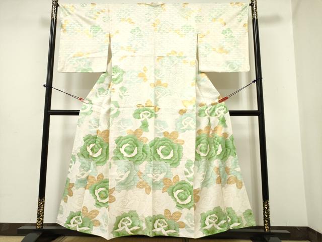 平和屋着物●訪問着　駒刺繍　牡丹　金彩　正絹　逸品　DAAR0158yyy