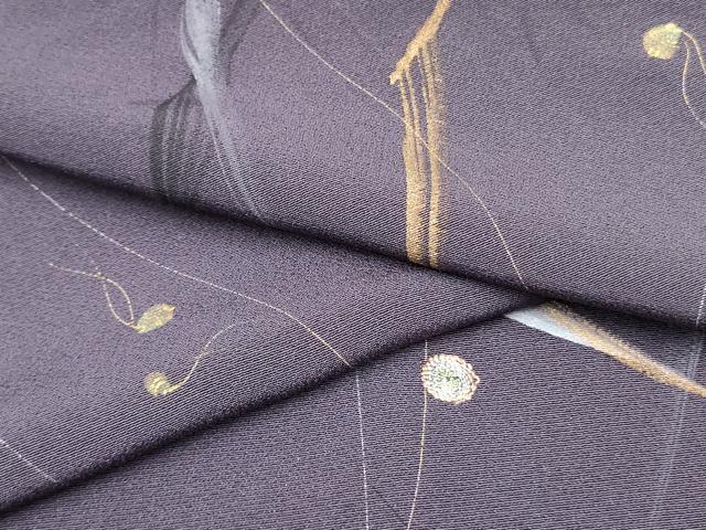 平和屋着物○上質な小紋 刺繍 抽象文様 金彩 ますいわ屋扱い 正絹