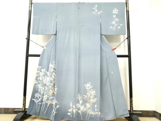 平和屋着物●名匠・初代由水十久師事　本加賀友禅作家　竹内銀風　訪問着　草花文　暈し染め　正絹　逸品　DAAR0313yyy