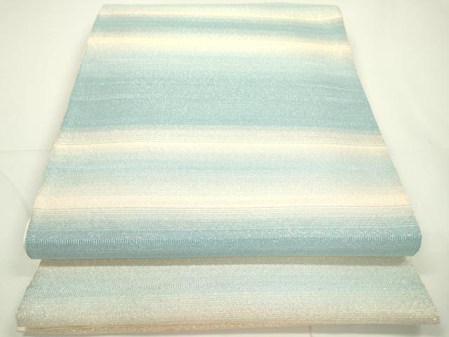 平和屋着物●西陣　全通柄袋帯　京霞つづれ袋　横段文　銀糸　正絹　逸品　DAAR0667fe