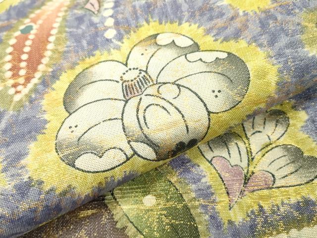 平和屋着物＊夏物 六通柄袋帯 横段文 金銀糸 正絹 逸品