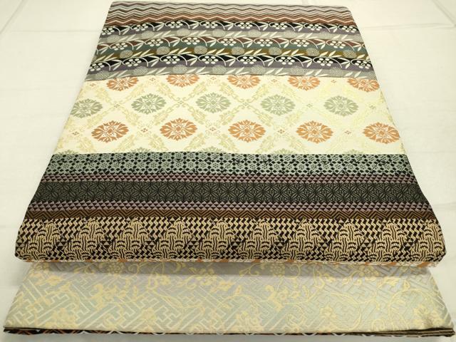 平和屋着物●六通柄袋帯　切嵌横段文　名物裂　正絹　逸品　DAAR0796fe