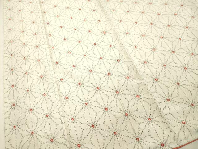 平和屋着物●上質な紬　麻の葉文様　正絹　逸品　DAAR4306tw