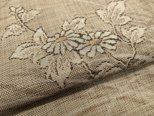 平和屋着物●本場大島紬　9マルキ　草花文　正絹　逸品　DAAR4309tw