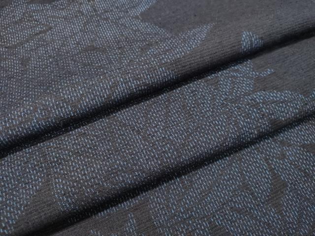 平和屋着物●結城紬　草葉文　正絹　逸品　DAAR4340tw