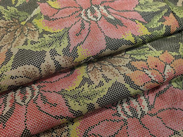 平和屋着物●本場大島紬　7マルキ　草花文　正絹　逸品　DAAR4357tw