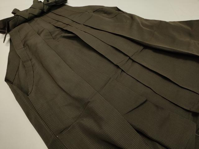 平和屋着物●男性　馬乗り袴　縞　正絹　逸品　DAAR4437tw
