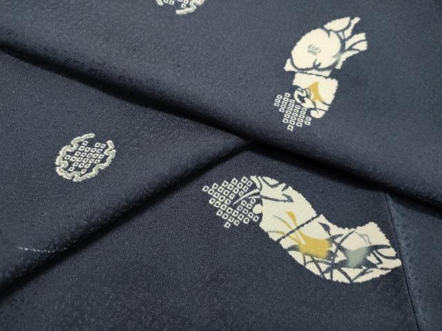 平和屋着物●上質な小紋　鹿の子雪輪芝文　正絹　逸品　DAAR4510tw 平和屋着物○上質な小紋 鹿の子雪輪芝文 正絹 逸品 DAAR4510tw