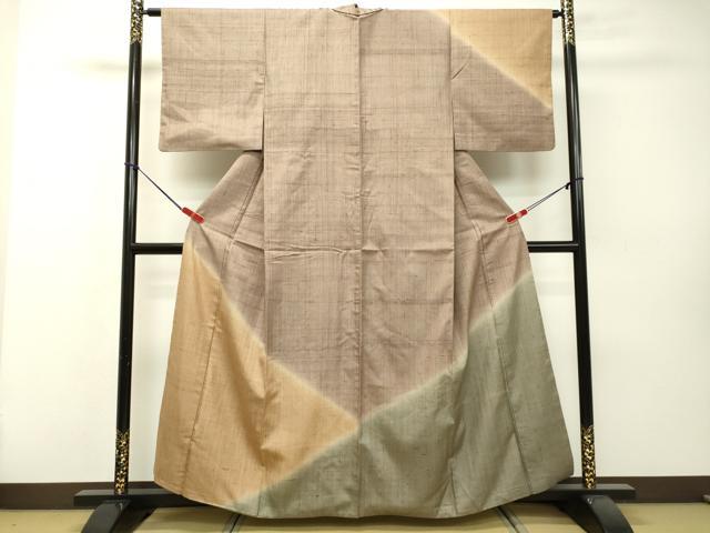 平和屋着物●訪問着　紬　霞文　暈し染め　正絹　逸品　DAAR4511tw