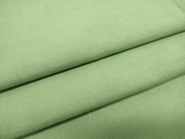 平和屋着物●結城紬　若緑色　正絹　逸品　DAAR4512tw