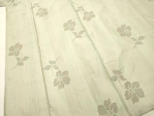 平和屋着物●本場大島紬　白大島　草花文　正絹　逸品　DAAR4520tw