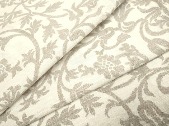 平和屋着物▽上質な紬　単衣　花唐草文　正絹　逸品　DAAR5495du