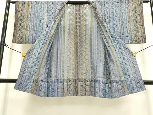 平和屋着物▽道行コート　スリーシーズン　春夏秋　塵除け　間道　反端付き　正絹　逸品　AABC3828fy 平和屋着物▽道行コート 二部式 スリーシーズン 春夏秋 塵除け