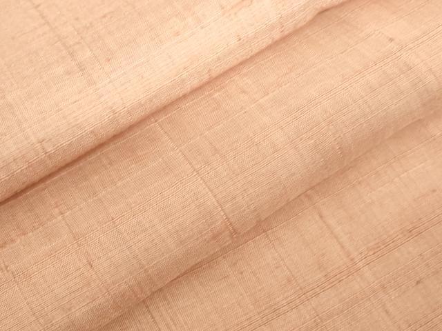 平和屋着物▽生紬　単衣　宍色　正絹　逸品　DAAR9473op