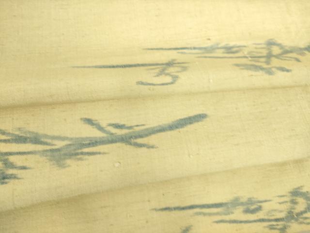 平和屋着物▽上質な紬　単衣　横段霞文　正絹　逸品　DAAS0037az