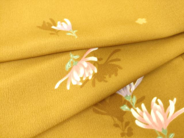 平和屋着物▽小紋　単衣　舞花文　洗える着物　DAAS0095az