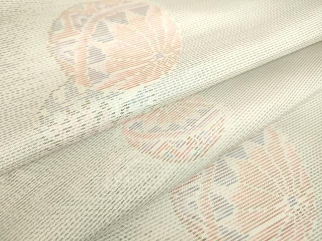 平和屋着物▽本場大島紬　白大島　単衣　花毬文　正絹　逸品　DAAS0119az