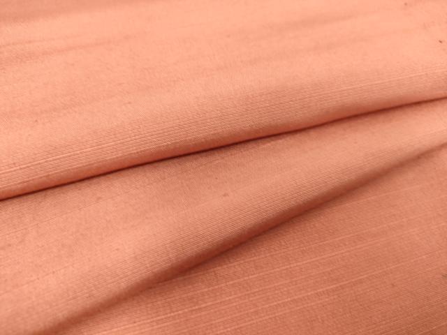 平和屋着物▽上質な紬　単衣　浅緋色　正絹　逸品　DAAS0129az