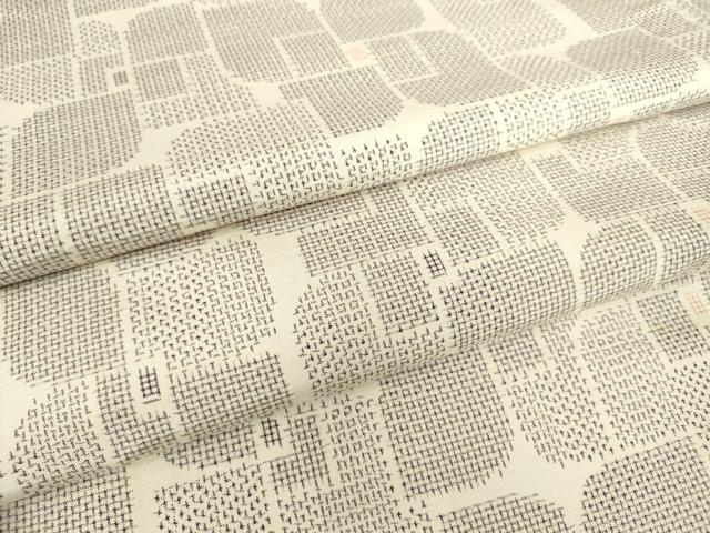 平和屋着物▽上質な紬　単衣　花尽くし　正絹　逸品　DAAS0132az