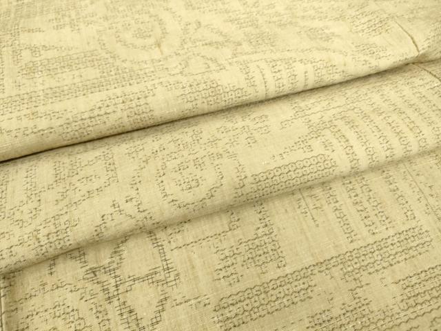 平和屋着物▽本場結城紬　重要無形文化財　単衣　鼓文　80亀甲　正絹　逸品　DAAS0134az