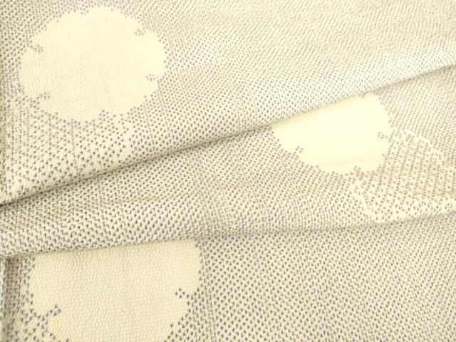 平和屋着物▽本塩沢　単衣　雪輪重ね文　正絹　逸品　DAAS0152az