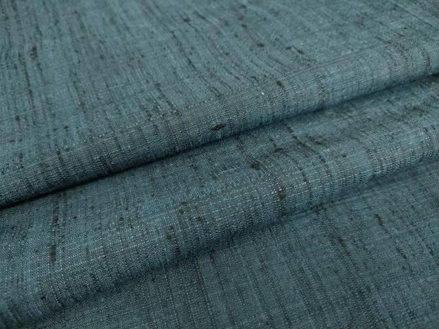 平和屋着物▽上質な紬　単衣　紺色　正絹　逸品　DAAS0158az