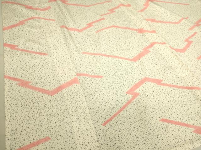 平和屋着物▽上質な小紋　単衣　松皮菱文　正絹　逸品　DAAS0169az