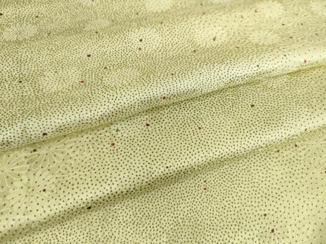 平和屋着物▽上質な小紋　単衣　霞菊文　正絹　逸品　DAAS0182az