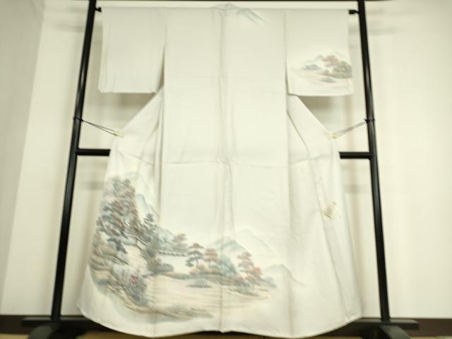 平和屋着物▽訪問着　単衣　作家物　風景花文　ホリケン謹製　正絹　逸品　未使用　DAAS0203az