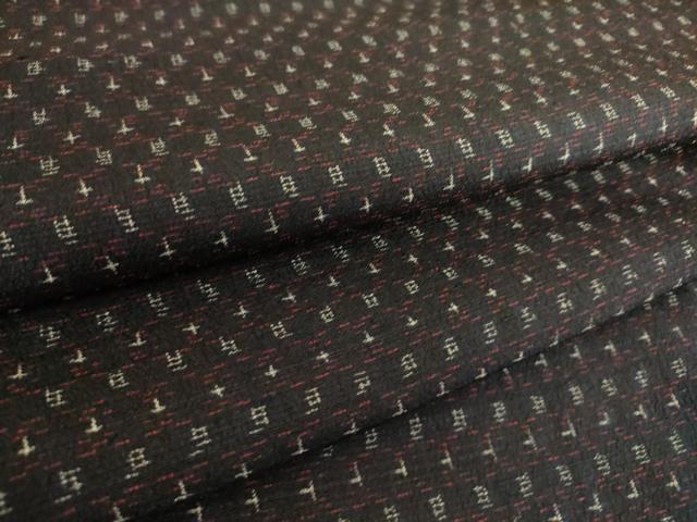 平和屋着物▽男性　お召　単衣　絣文　正絹　逸品　DAAS0243az