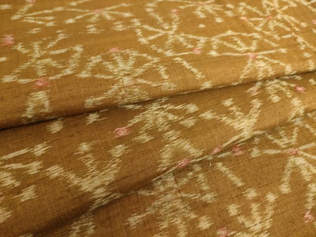 平和屋着物▽上質な紬　単衣　舞花文　正絹　逸品　DAAS0273az