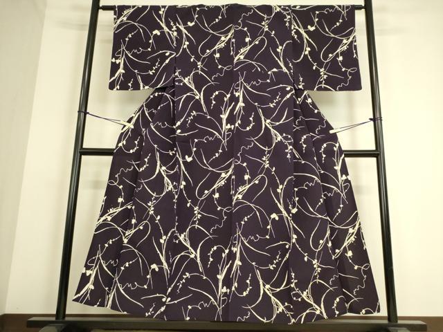 平和屋着物▽上質な小紋　単衣　抽象柄　正絹　逸品　DAAS0275az