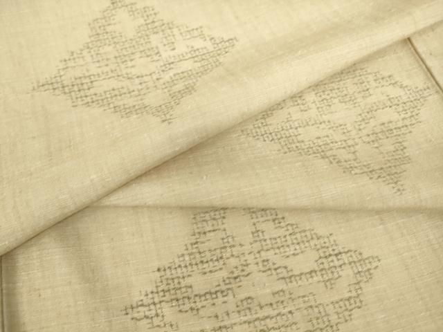 平和屋着物▽結城紬　単衣　菱文　80亀甲　飛び亀甲f柄　正絹　逸品　DAAS0289az