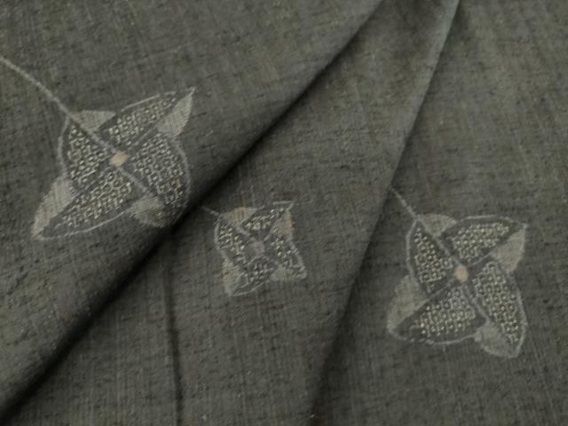平和屋着物▽本場結城紬　重要無形文化財　単衣　風車　100亀甲　飛び亀甲柄　正絹　逸品　DAAS0322az