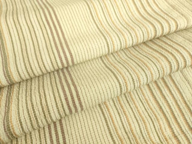 平和屋着物▽本塩沢　単衣　縞　正絹　逸品　DAAS0453az