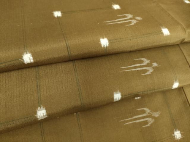 平和屋着物▽本場琉球絣　紬 　単衣　 正絹　逸品　未使用　DAAS0506az