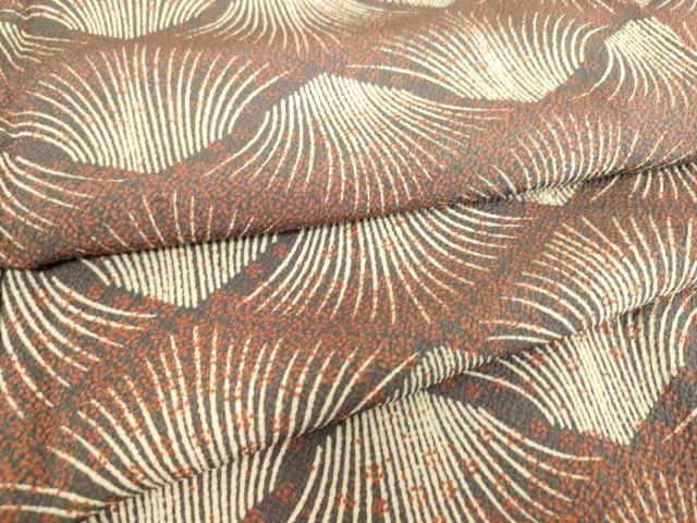 平和屋着物▽上質な小紋　単衣　菱花文　正絹　逸品　DAAS0511az