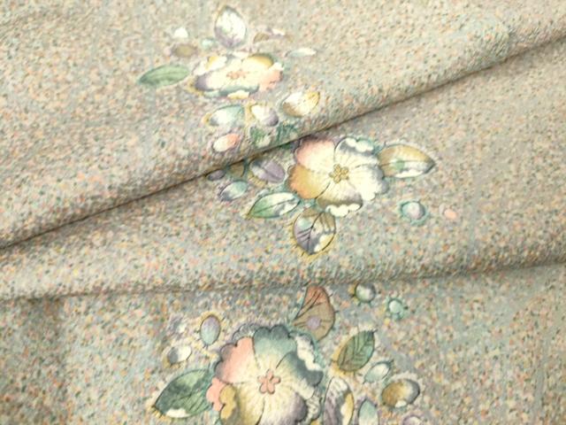 平和屋着物▽上質な小紋　単衣　辻が花　金彩　正絹　逸品　DAAS0533az