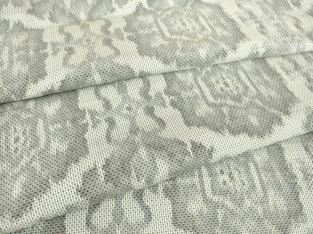 平和屋着物▽本場大島紬　単衣　洋花文　正絹　逸品　DAAS0573az