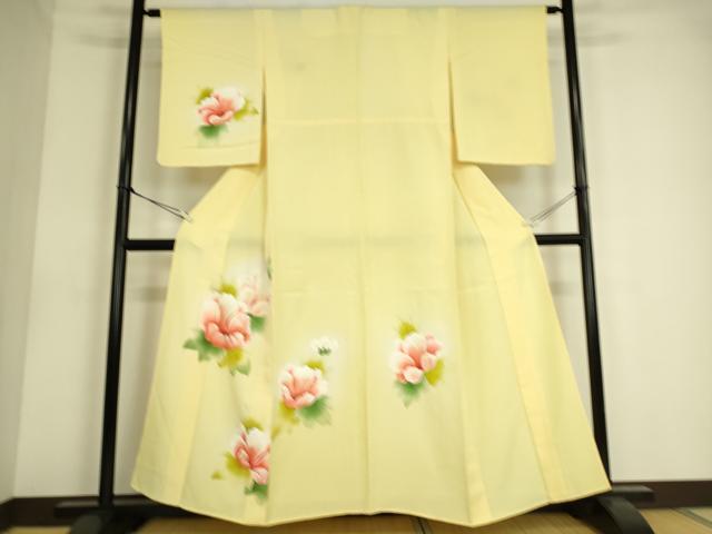 平和屋着物▽訪問着　単衣　手描き　草花文　暈し染め　正絹　逸品　未使用　AAAZ1425fy 平和屋着物▽訪問着 単衣 手描き 草花文 暈し染め 正絹 逸品